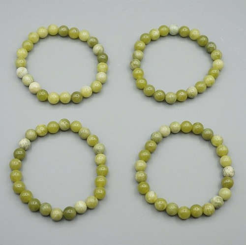 Armband CHINA JADE SERPENTIN ca. 8 mm Perlen ca. 19 cm A-Qualität ...