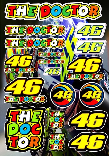 MOTORBIKE STICKER ROSSI 46 THE DOCTOR A4 DECAL BUMPER RIDER YAMAHA ...