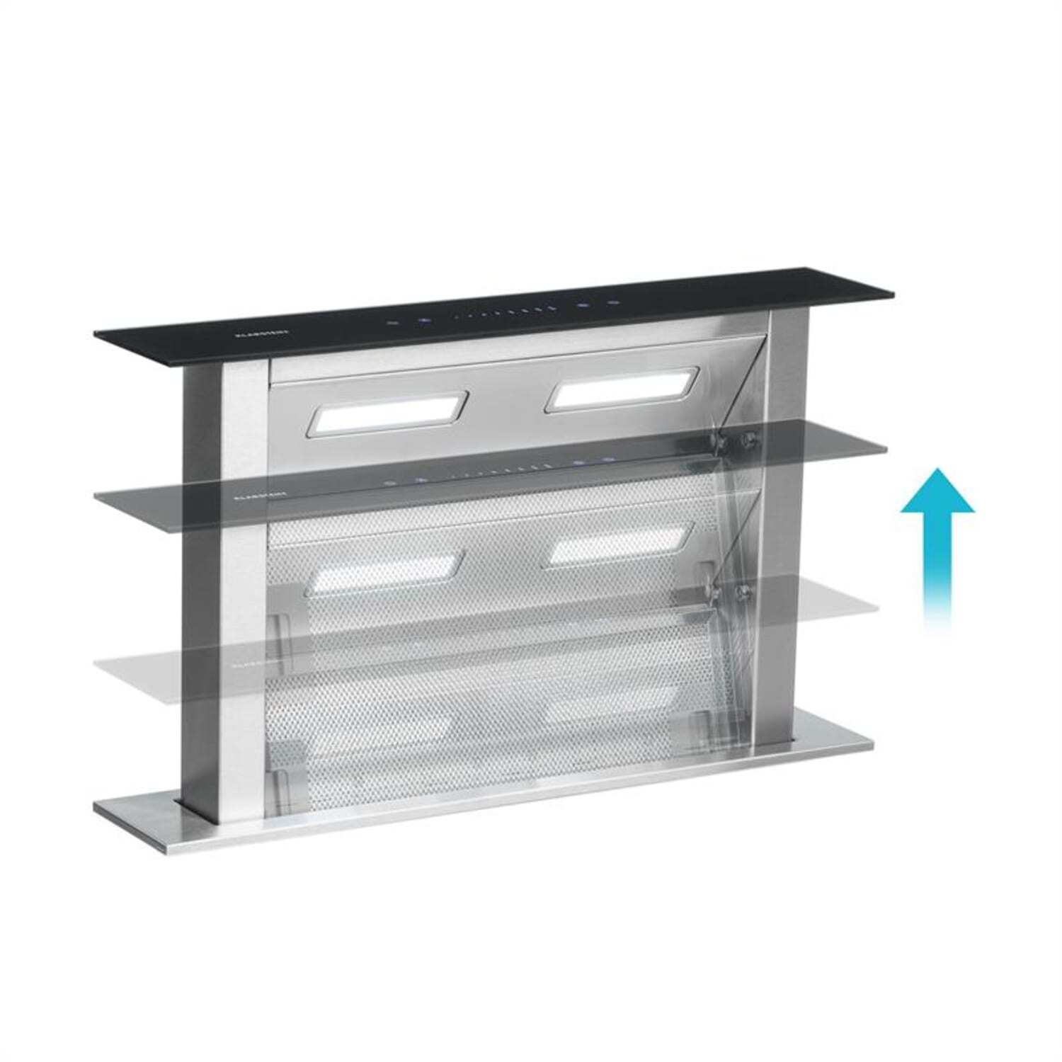 Cooker Hood Downdraft Extractor 60 cm Kitchen Island Retractable Steel ...