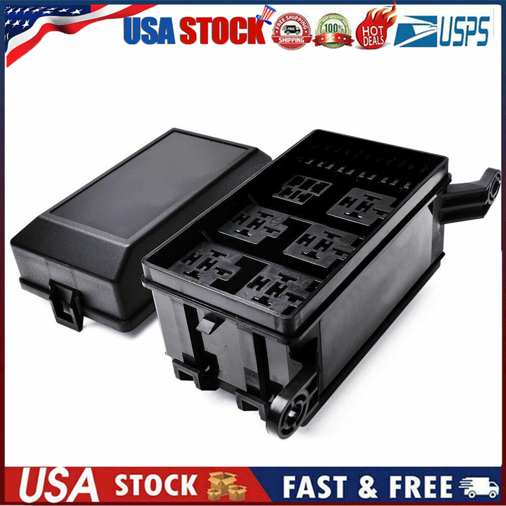 Universal Automotive Fuse Relay Holder 12-Slot Relay Box 6Relays 6 ATC ...