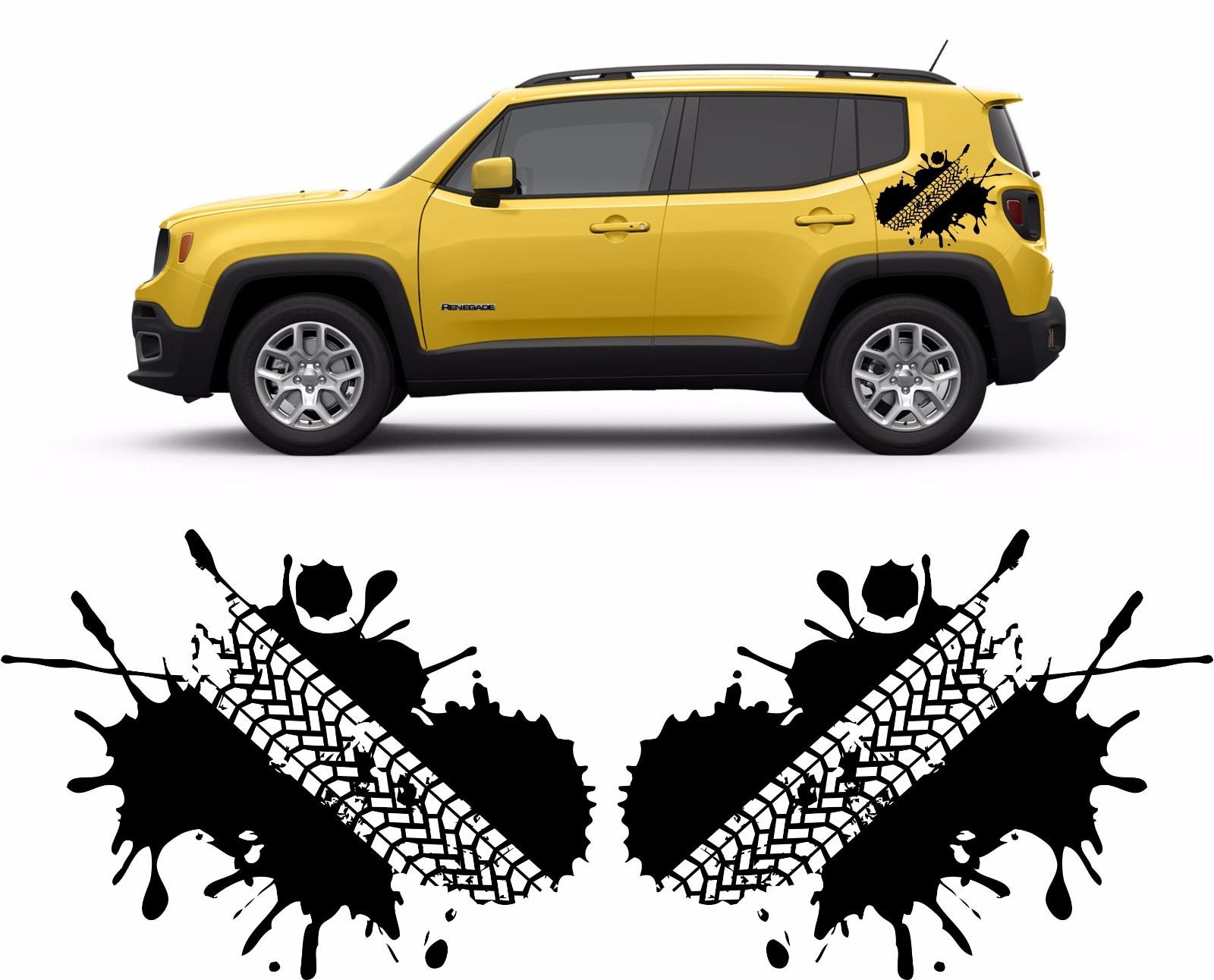Jeep Renegade Trailhawk Side Stripes Vinyl Decals Stickers Wrap Tyre ...