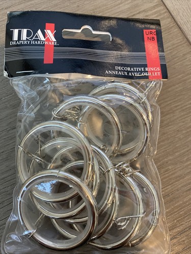 Trax Drapery Hardware Brushed Nickel Drapery Rings for 1-1/8 Drapery ...