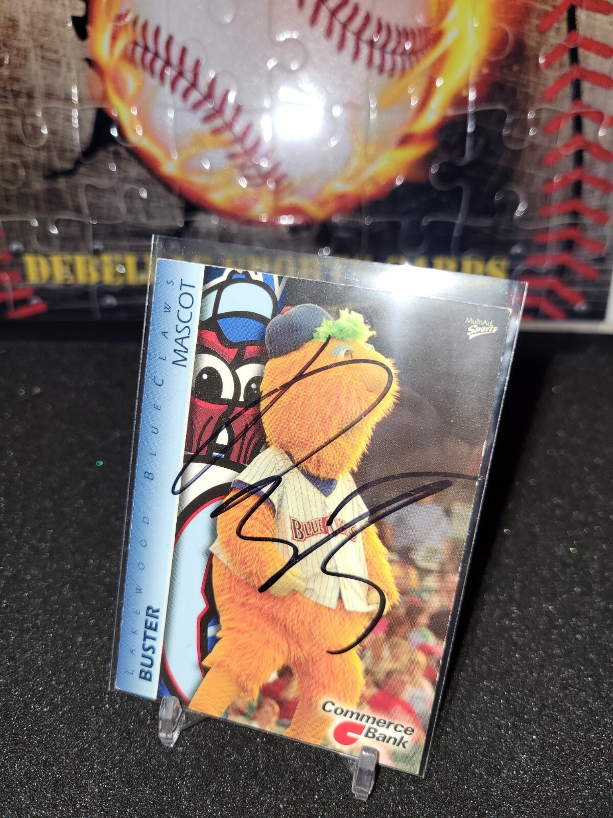 buster autographed card auto jersey shore blueclaws mascot signed 2008 ...