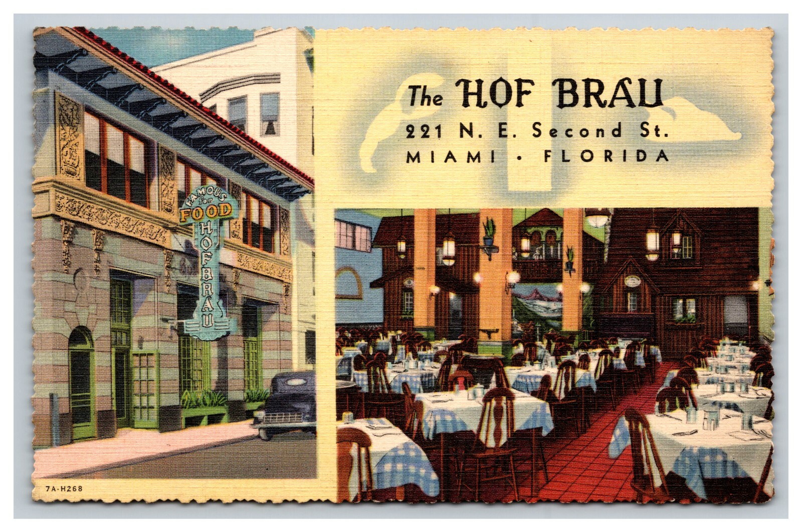 The Hof Brau Restaurant, Miami Florida FL Postcard | eBay