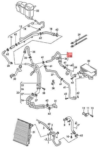 Genuine VW Touareg 7P5 7P6 Coolant Hose With Heater Valve 7P6122157E | eBay
