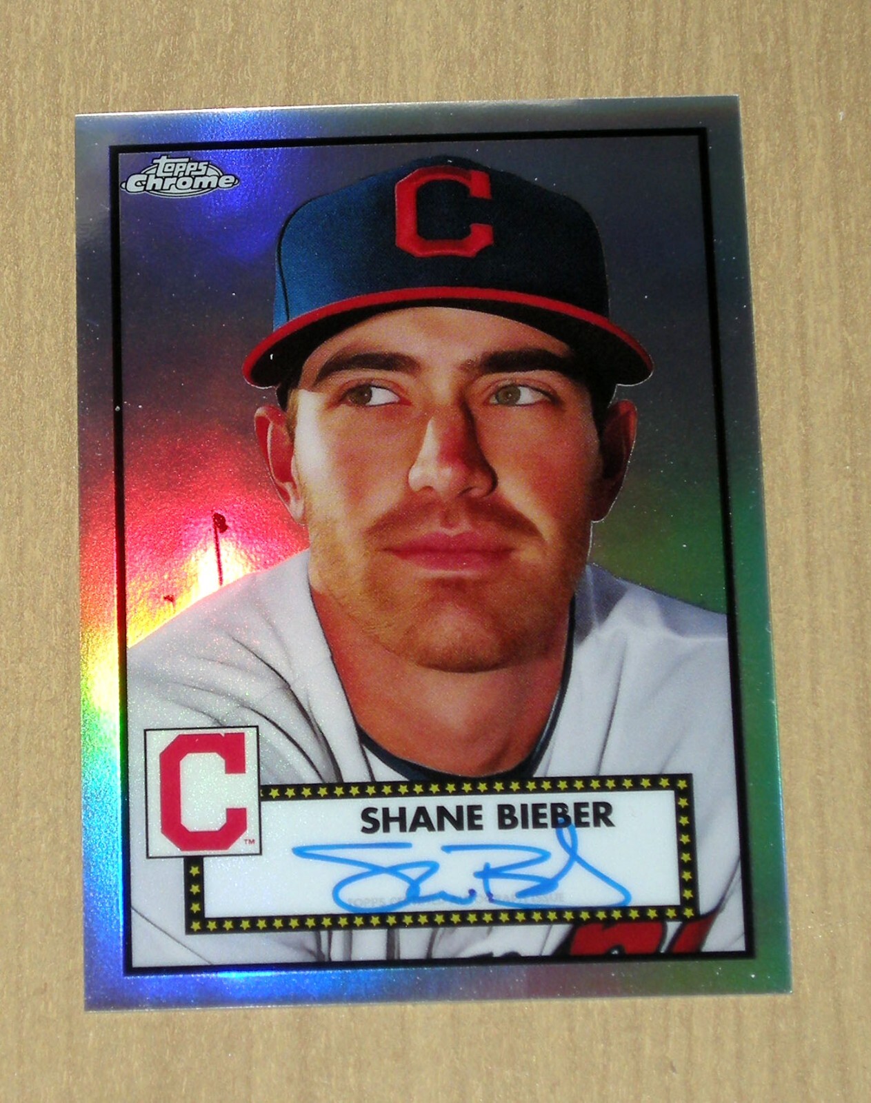2021 1952 Topps Platinum Chrome Refractor autograph auto Shane Bieber ...