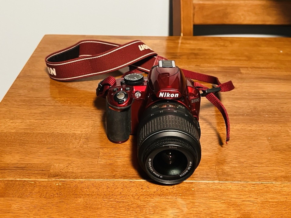 Nikon D3100 14.2MP DSLR Camera Red Kit AF-S DX VR 18-55mm Lens Tested ...