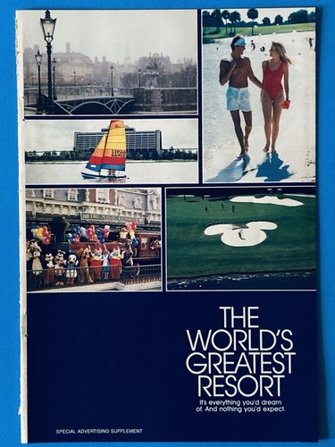 1985 Walt Disney World Resort WDW Vintage 12 Page Print Ad Supplement ...
