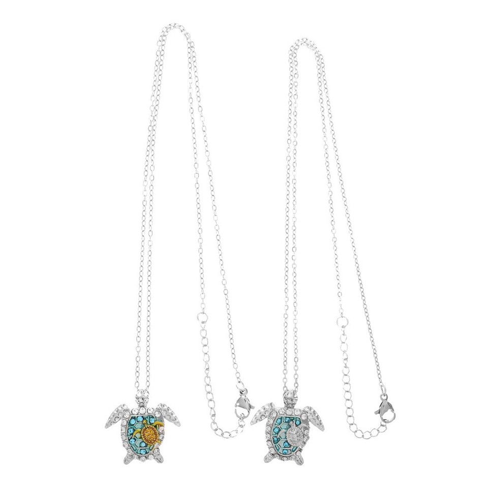 2 Pcs Cartoon Turtle Pendant Ocean Animal Necklace Jewelry Charm | eBay UK