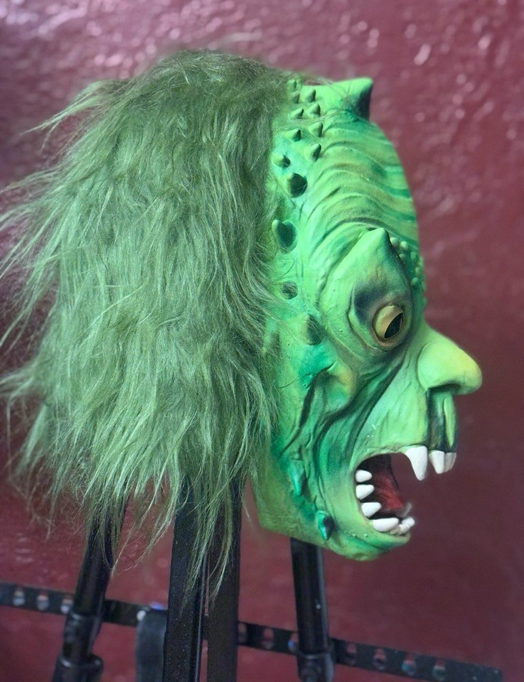 Rare Vintage Topstone Green Sea Creature Fish Monster Mask Hair Latex ...