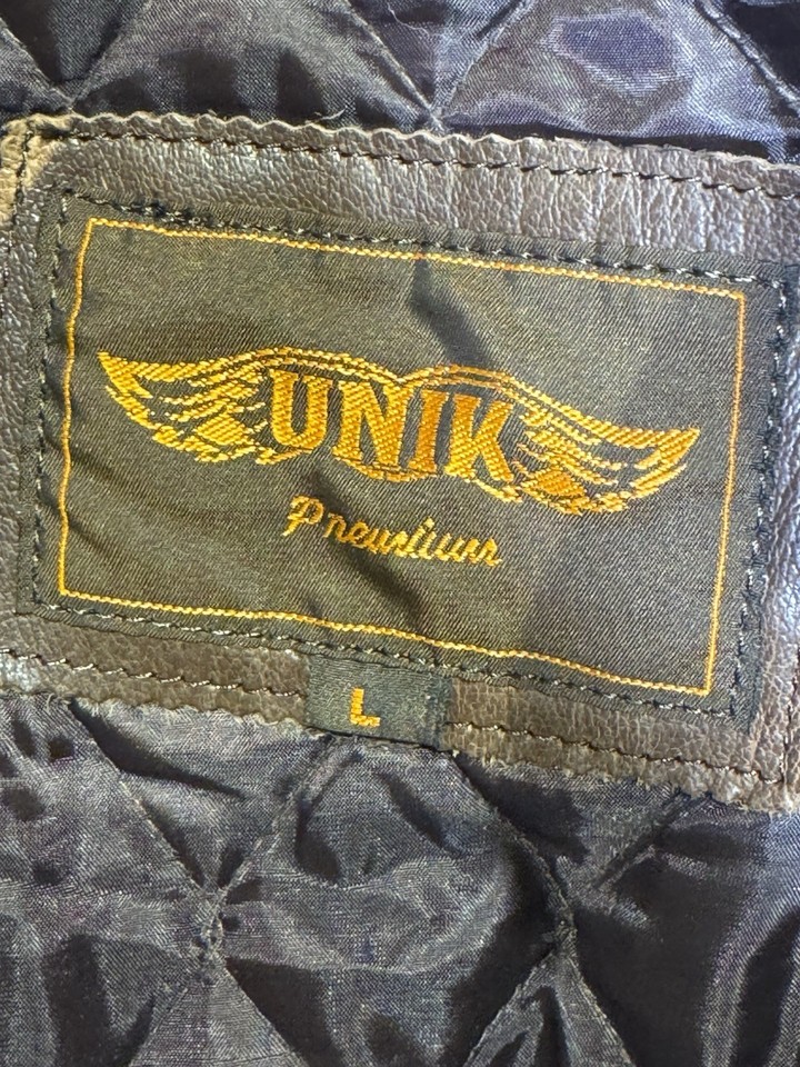 UNIK Premium Leather Motorcycle Jacket Men’s Large Brown Cafe Racer | eBay