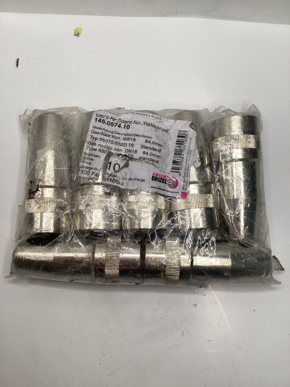 Pack of 10 Abicor Binzel 650TS/652D TS Gas Nozzle Silver 145 0574 10 | eBay
