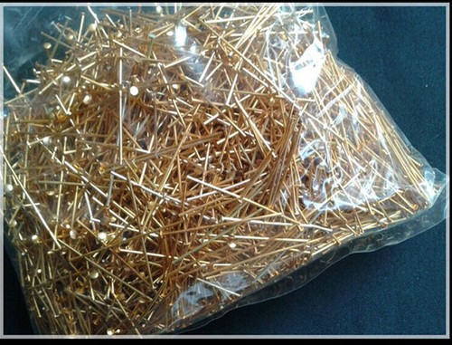 100pcs (40mm) BRASS color PINS CHANDELIER LAMP BEAD PRISM CRYSTAL ...