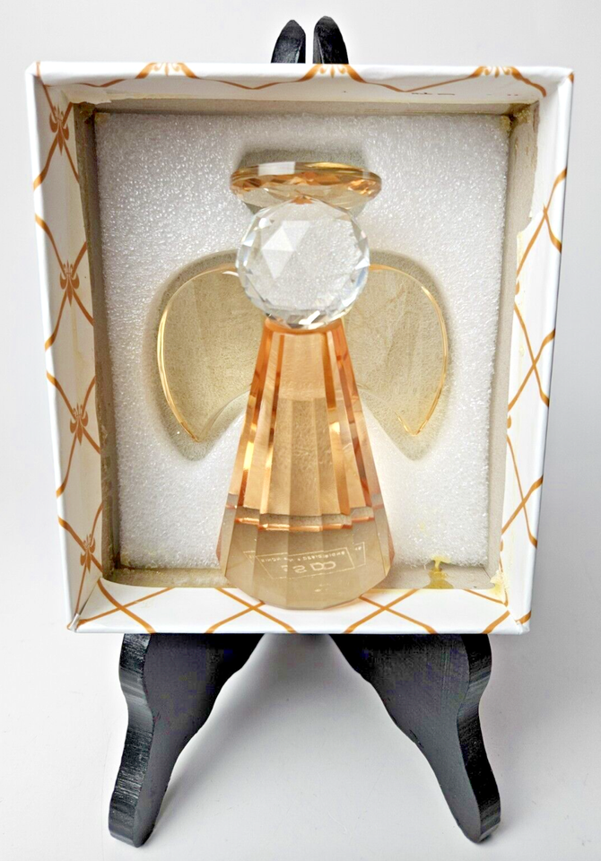 NIB Simon Designs Golden Crystal Angel Paperweight Figurine - A ...