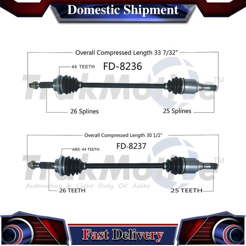 2X TrakMotive Rear Left Rear Right CV Axle Shaft For 2008-2011 2012 ...