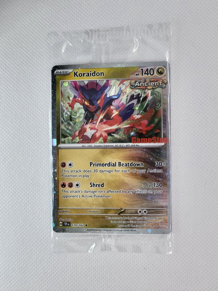 🔥 Pokemon TCG 🔥 Koraidon 119/162 - Temporal Forces GameStop Stamp Promo ...