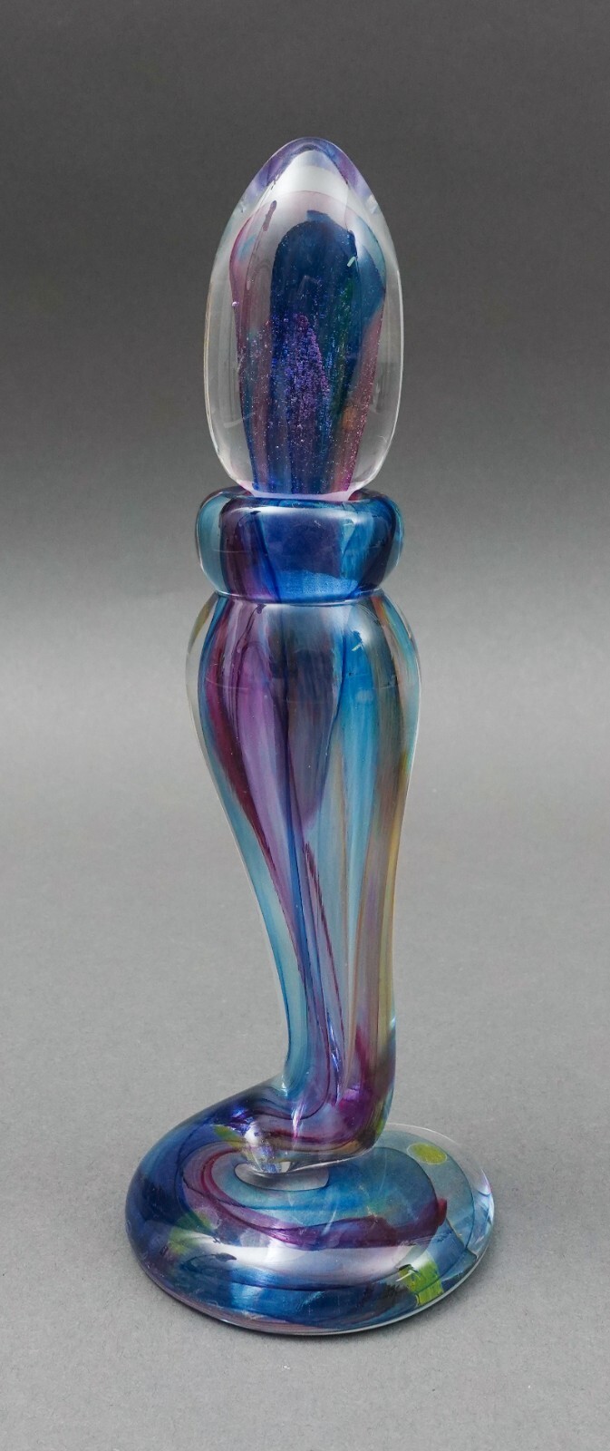 Andrew Shea Signed Hand Blown Art Glass Perfume Bottle With Dauber | eBay