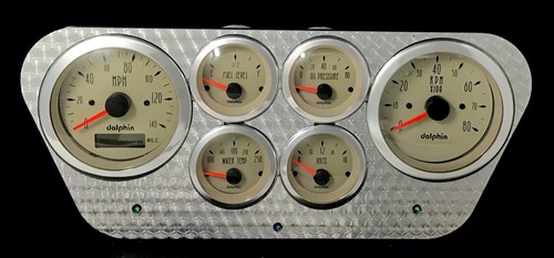 1953 1954 1955 Ford Truck 6 Gauge GPS Dash Panel Insert Engine Turned ...