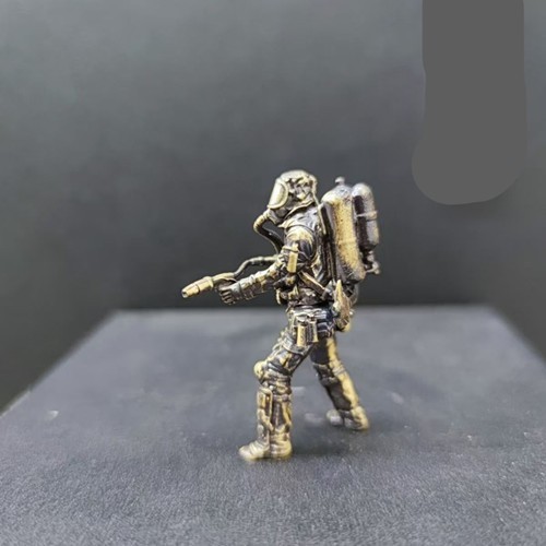 Mini Brass Sci-Fi Soldier Figurine Cyberpunk Tactical Combat Statue ...