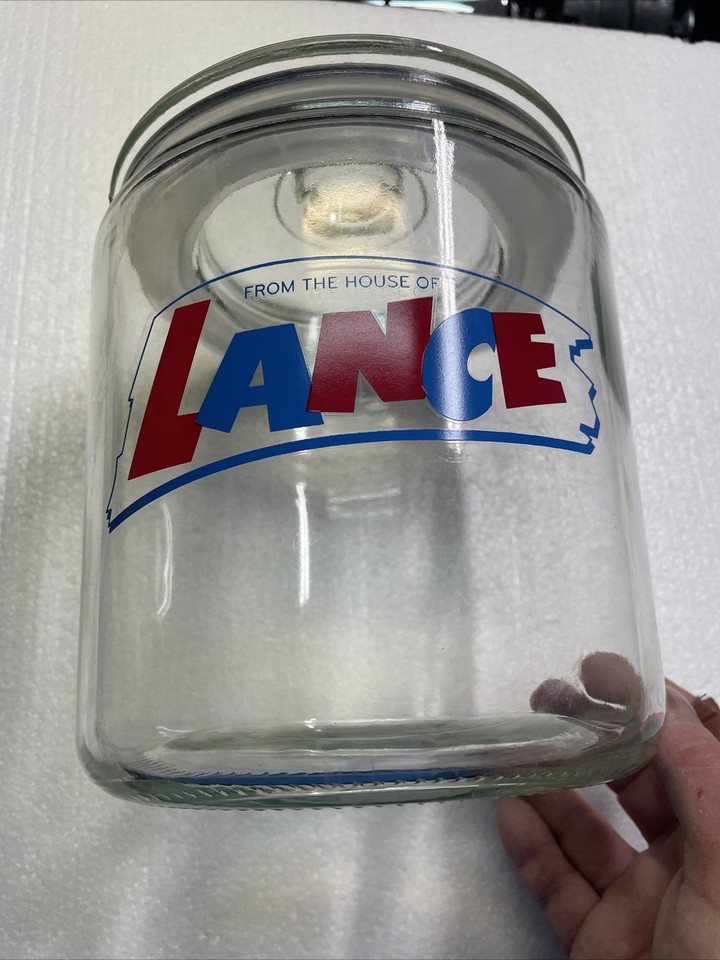 LANCE Glass Advertising General Store Counter Jar Lid With Seal | eBay
