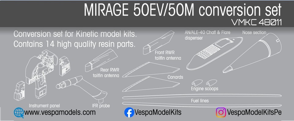 1/48 Mirage 50EV/M Vespa Model Kits resin conversion set NEW 2024 | eBay