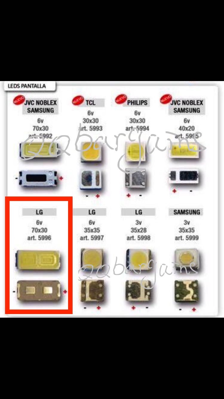 TV Backlight LG LED Diode SMD 7030 6V 1W Cool White Sharp Vizio RCA Etc ...