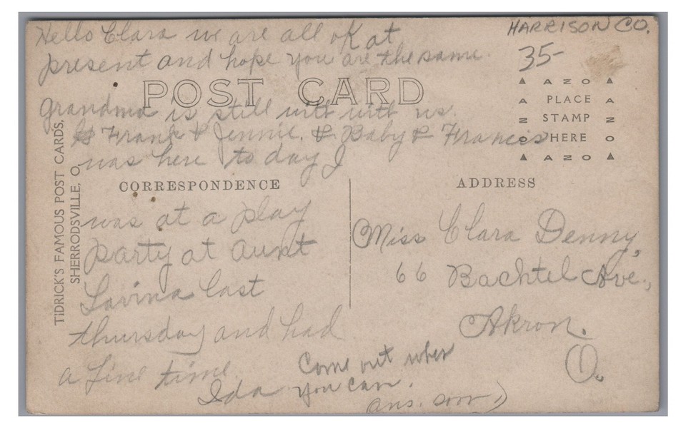 RPPC Main Street BOWERSTON OH Harrison County Ohio Vintage Real Photo ...