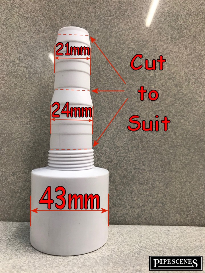 40mm - 43mm Pipe Washing Machine Spigot Waste Nozzle Compression Fit ...