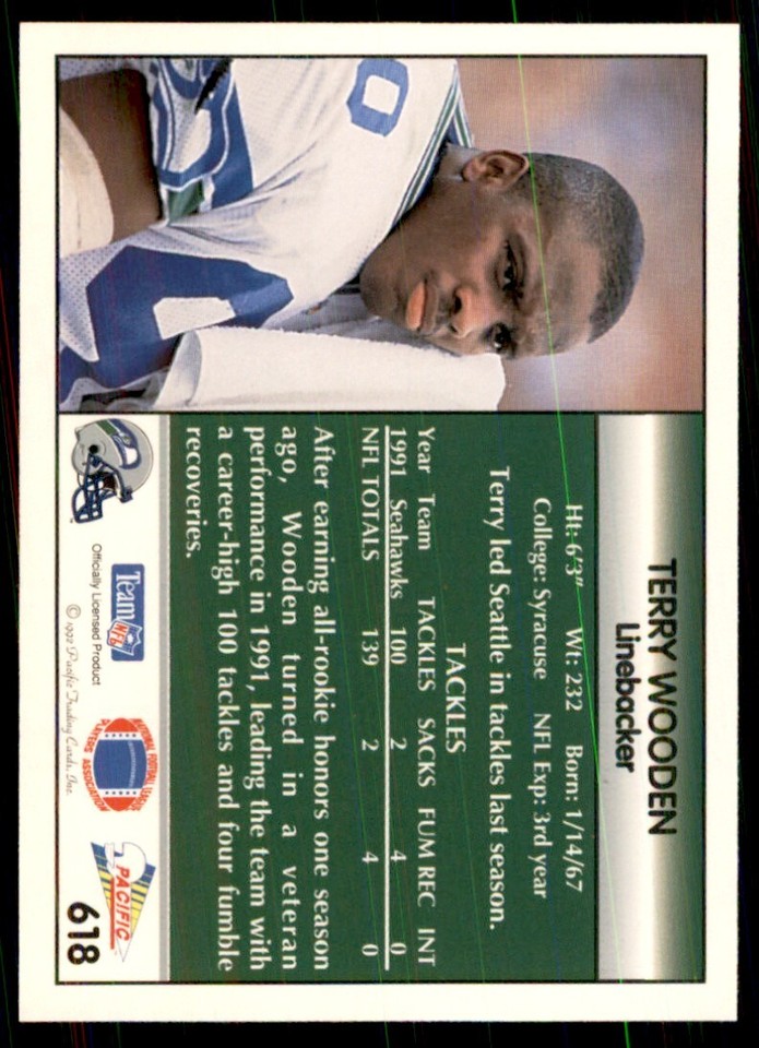 1992 Pacific Terry Wooden Football Cards #618 | eBay