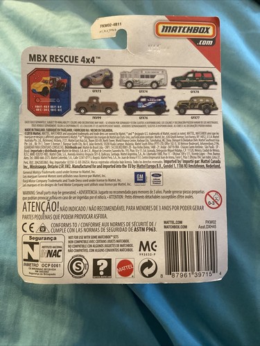 MBX Rescue 4x4 Matchbox Mattel Color Changers 887961397154 for sale ...