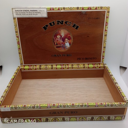 Punch Gran Puro Pico Bonito 25 Cigars Empty Wooden Box Storage Decor | eBay