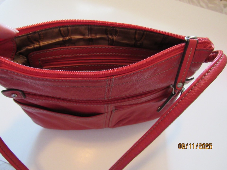 Tignanello Crossbody Handbag Red Genuine Leather | eBay