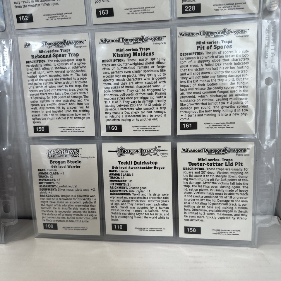 Vintage TSR Collector Advanced D&D Trading Cards Lot of 18 1992 | eBay