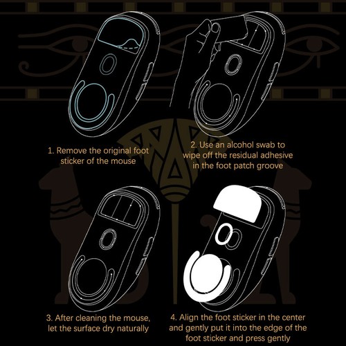 1Pack Glass Mouse Skates Glide Feet Pads Mouse Feet Sticker for G ProON ...