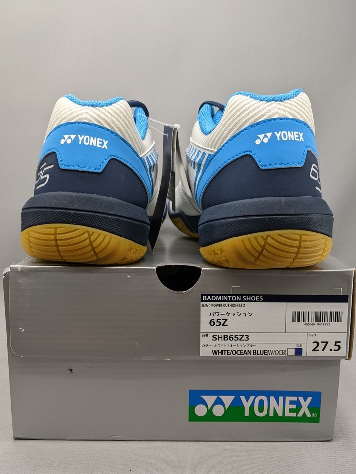 Yonex Badminton Shoe Power Cushion 65Z, White/Ocean Blue, Size Men US9 ...