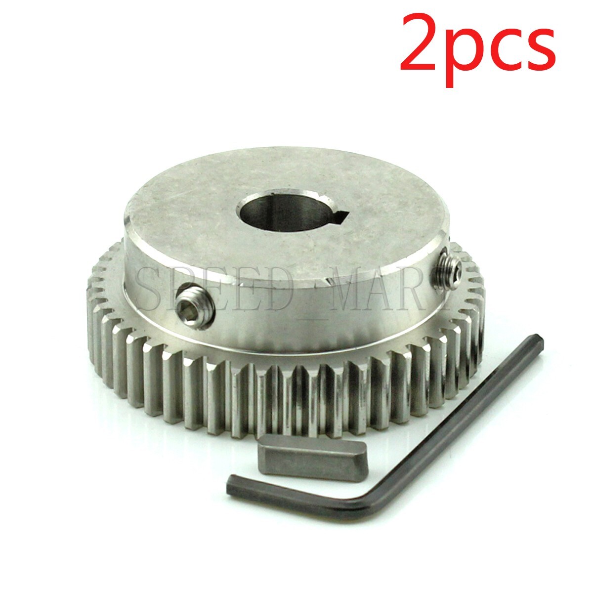 2pc 1 Module Stainless Spur Gear 48 Teeth Bore 16mm Motor Gear With 5mm ...