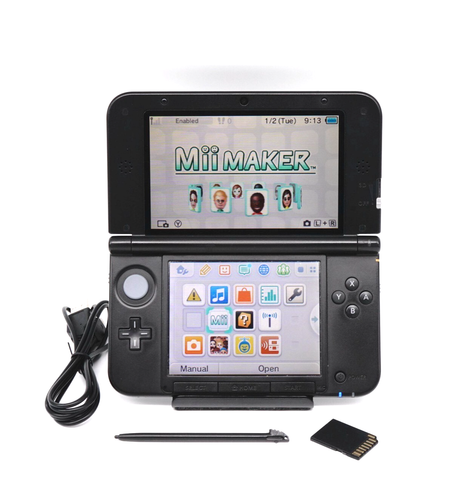 Nintendo 3DS XL Black Console w/ Charger, Memory Card and Stylus (USA ...