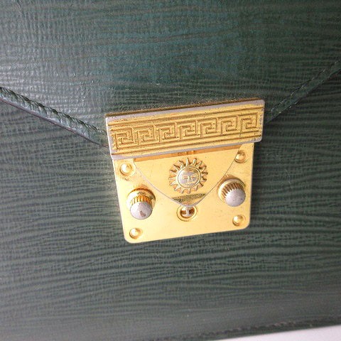 Versace Briefcase Leather Gold Hardware Green Aa Men'S | eBay