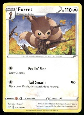 Pokémon TCG Pokémon Furret Furret Uncommon Regular | eBay
