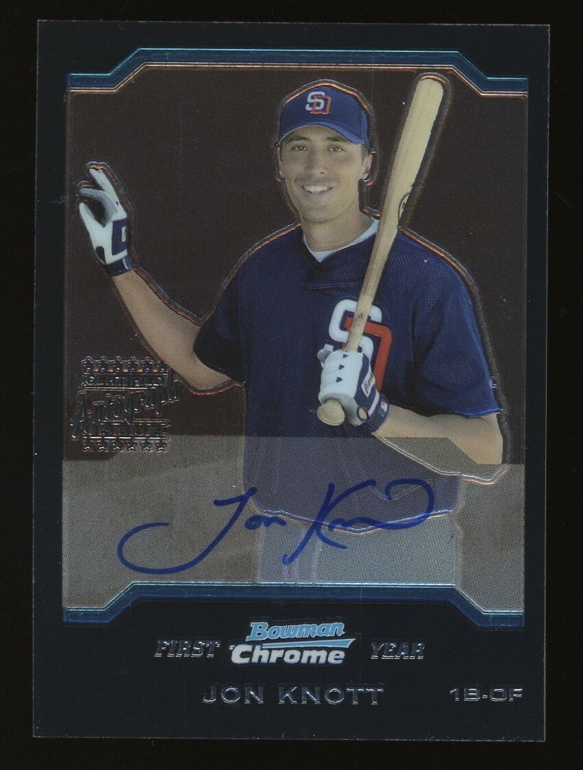 2004 Bowman Chrome Jon Knott Auto #350 1st Bowman Rookie San Diego ...