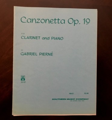 Canzonetta Op.19 Pierne Clarinet Solo w Piano Accomp Sheet Music New ...