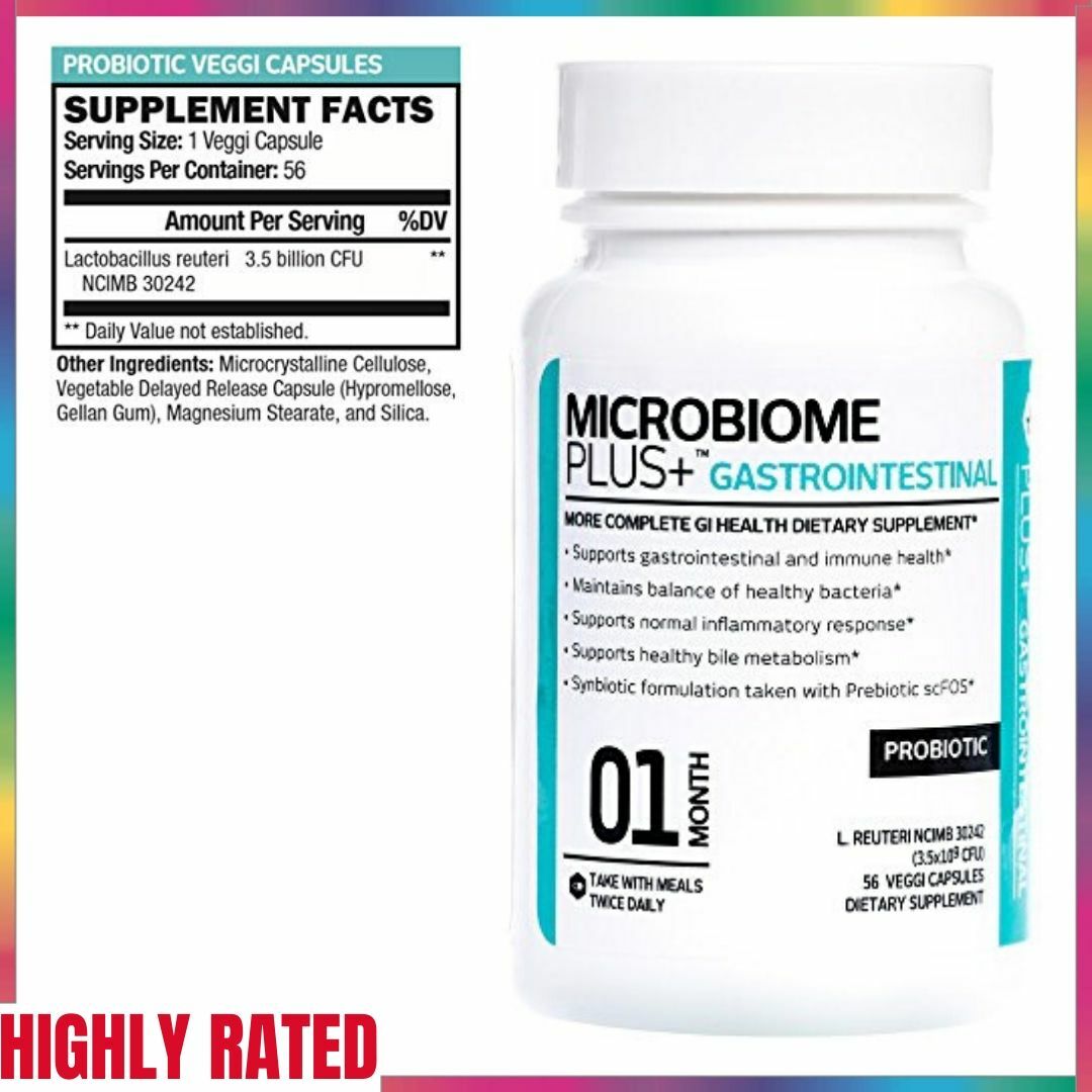 Microbiome PLUS Gastrointestinal Probiotics L Reuteri Ncimb 30242 Gi 56 ...