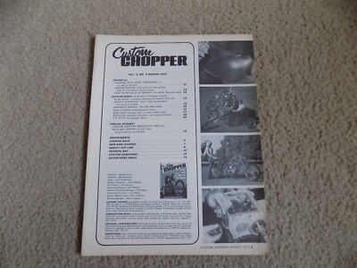 CUSTOM CHOPPER MAGAZINE - March 1972 NO COVER! Vol.3 NO.3 | eBay
