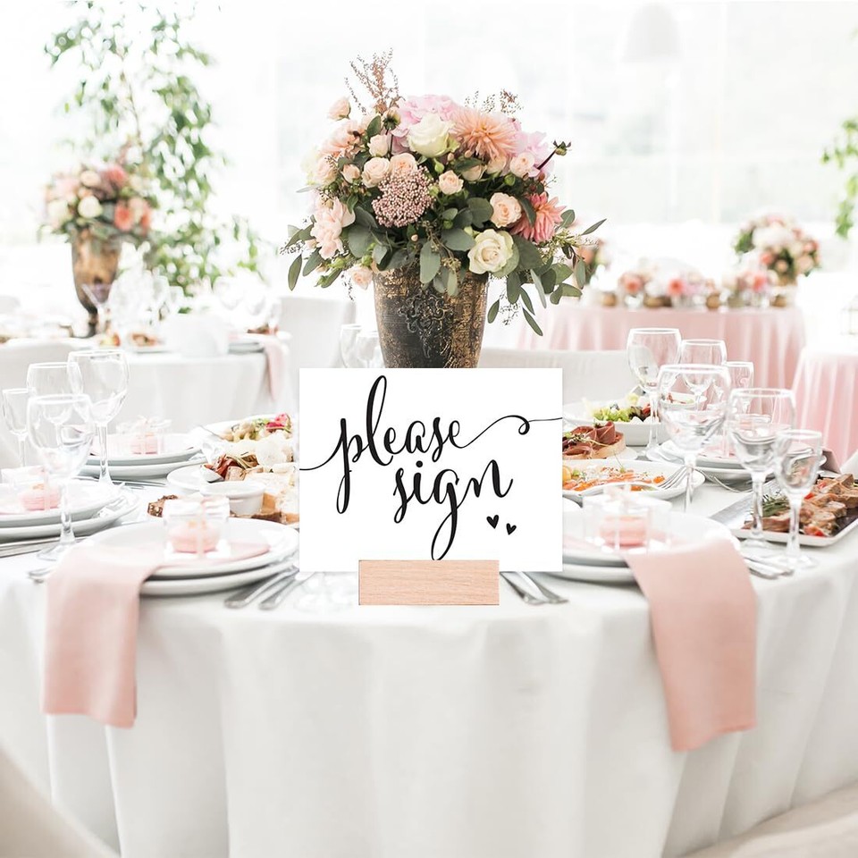 Wedding Party Signs Formal Black And White 8.5inch X 11inch Please Sign ...