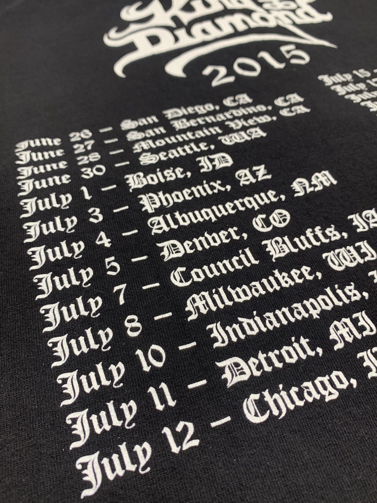 2015 King Diamond Official Merchandise Concert T Shir… - Gem