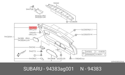 Genuine OE Holder R G Board 94383AG001 For Subaru 94383-AG001 | eBay.de
