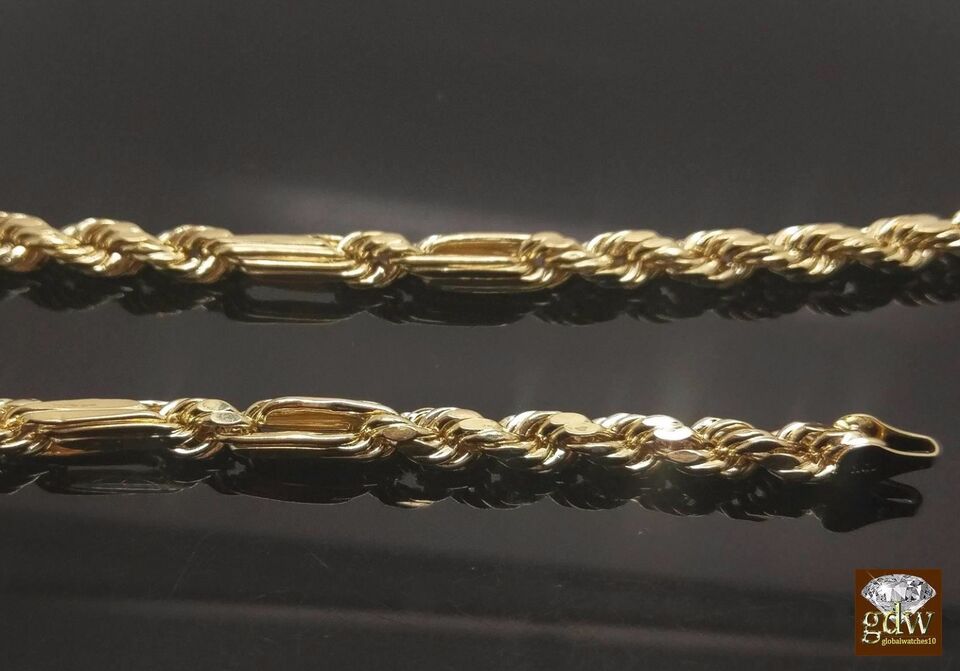 Real 10k Yellow Gold Milano Rope Chain Necklace 5mm 22 inch Free ...