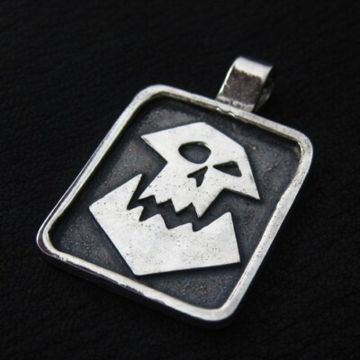 925 Silver Warhammer Ork Symbol Pendant. WAAAGH! | eBay