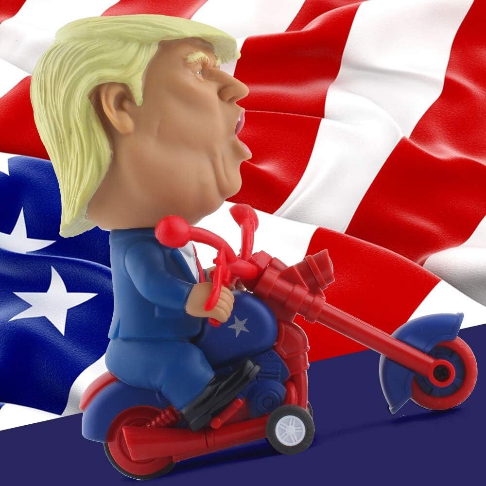 President Donald Trump 2024 Toy- Bobblehead Figure Riding Motorcycle ...