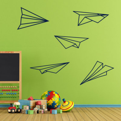 Paper Planes Origami Wall Sticker Set Decals Kids Decor Window Fun ...